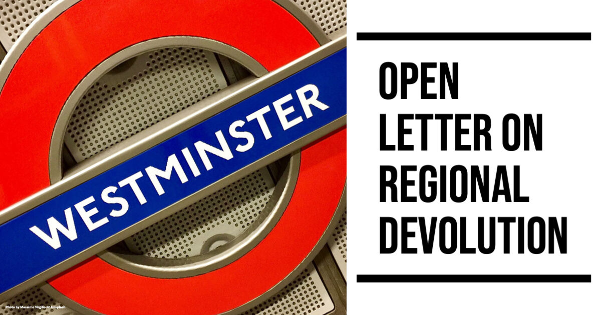 Open Letter on Regional Devolution